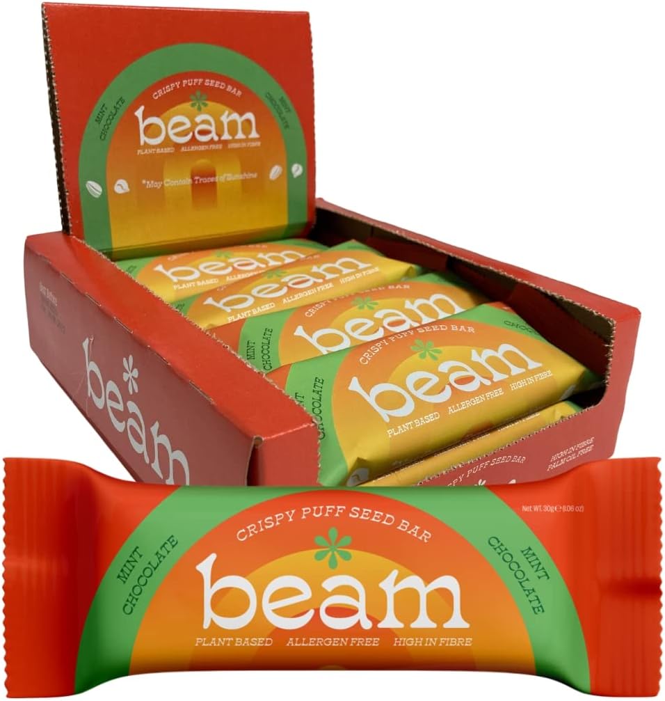 Beam Crispy Seed Based Bar Mint Chocolate 30g - 12 Pack