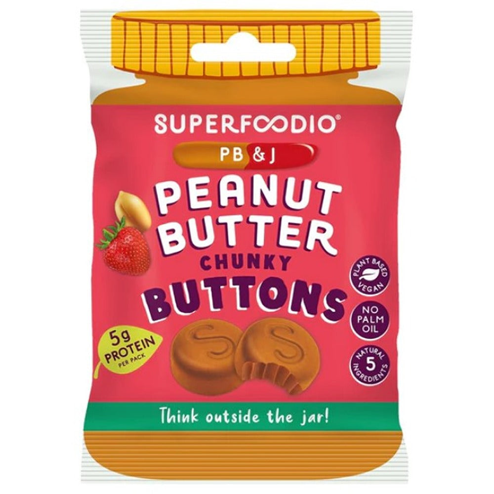 Superfoodio Peanut Butter Buttons - PB&JAM 20g - 15 Pack